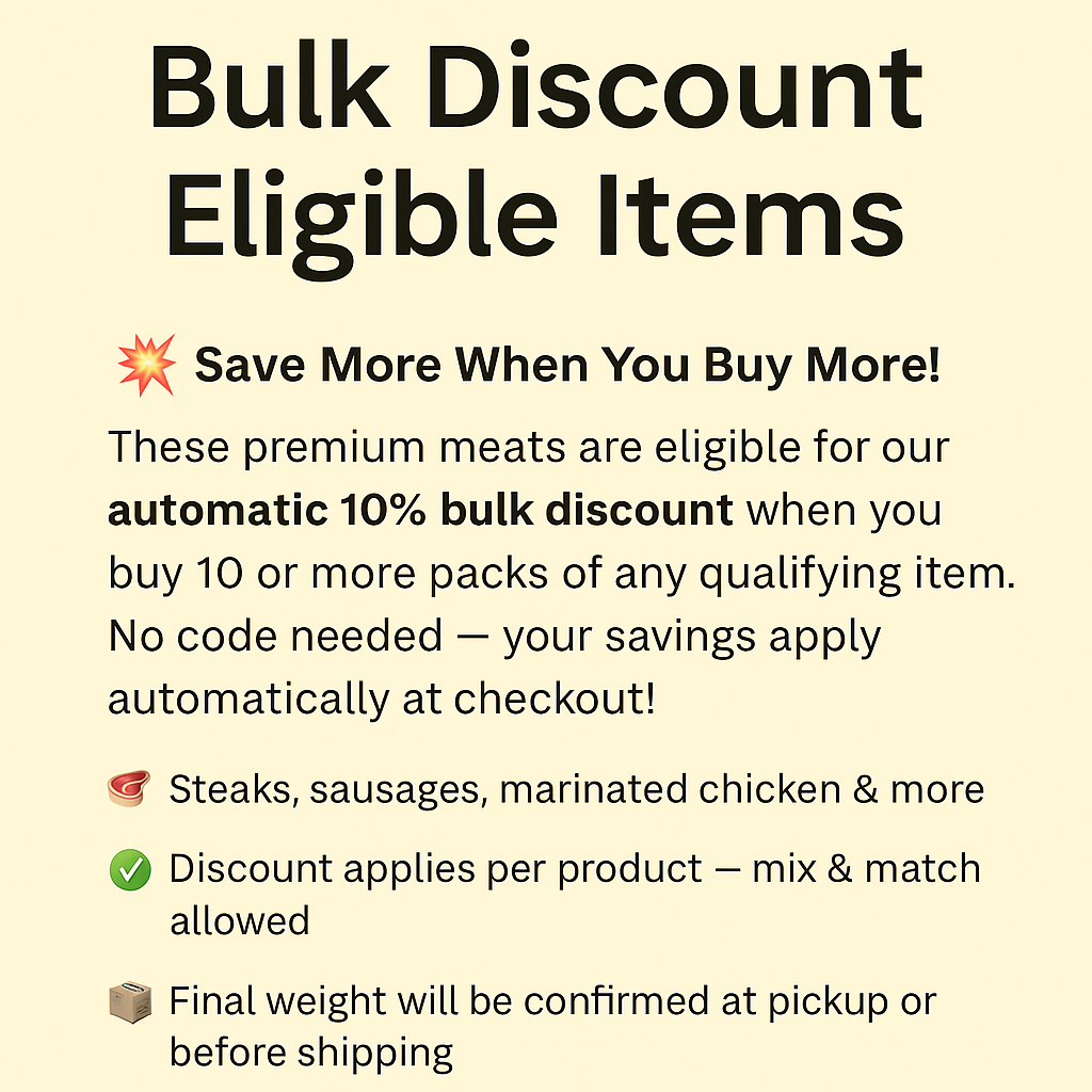 Bulk Discount Eligible Items – Troys Butcher Shop