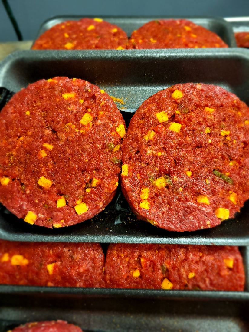 Jalapeno & Cheese Steak Burger Patties [dms] [many] – Troys Butcher Shop